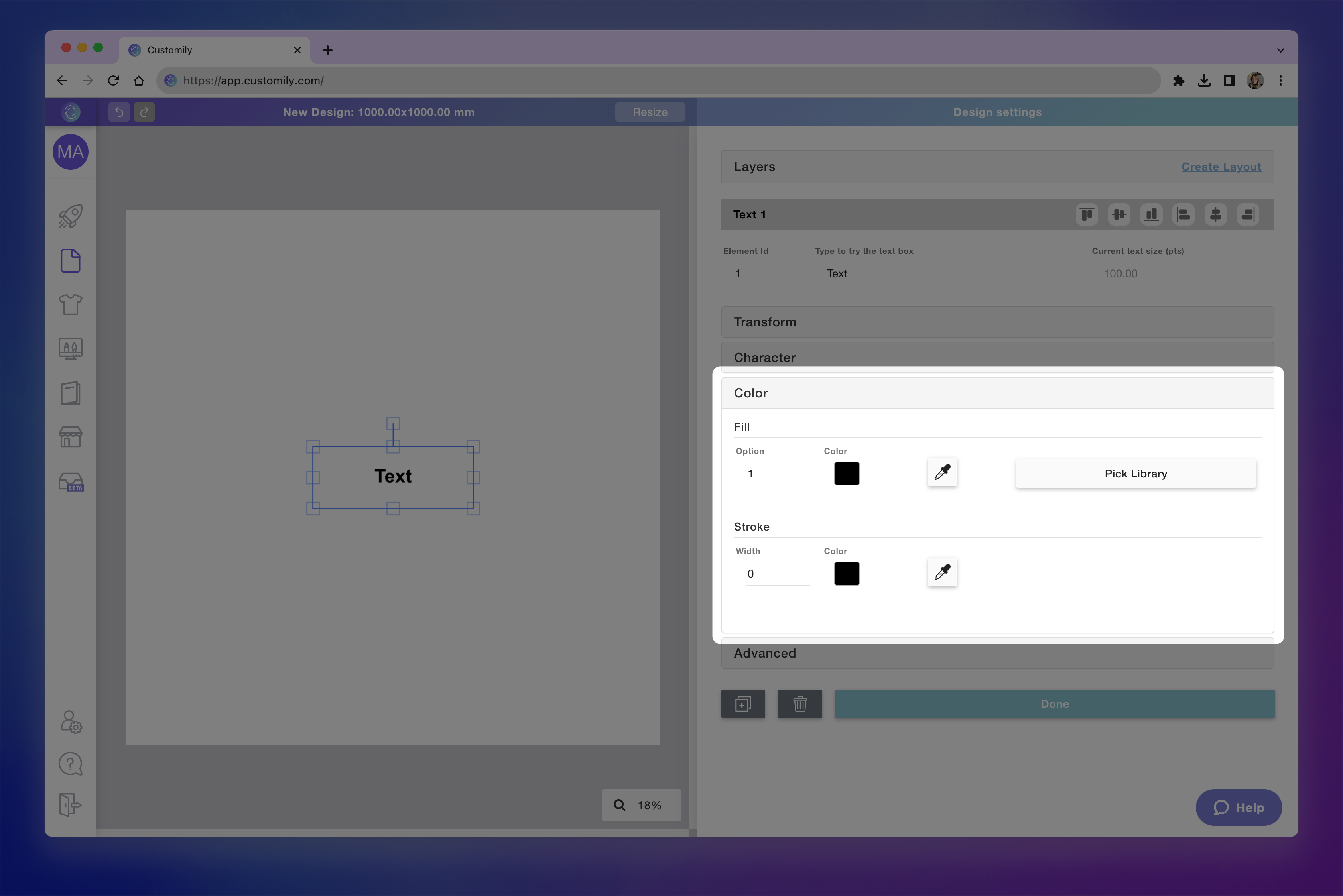 Formatting an element – Customily