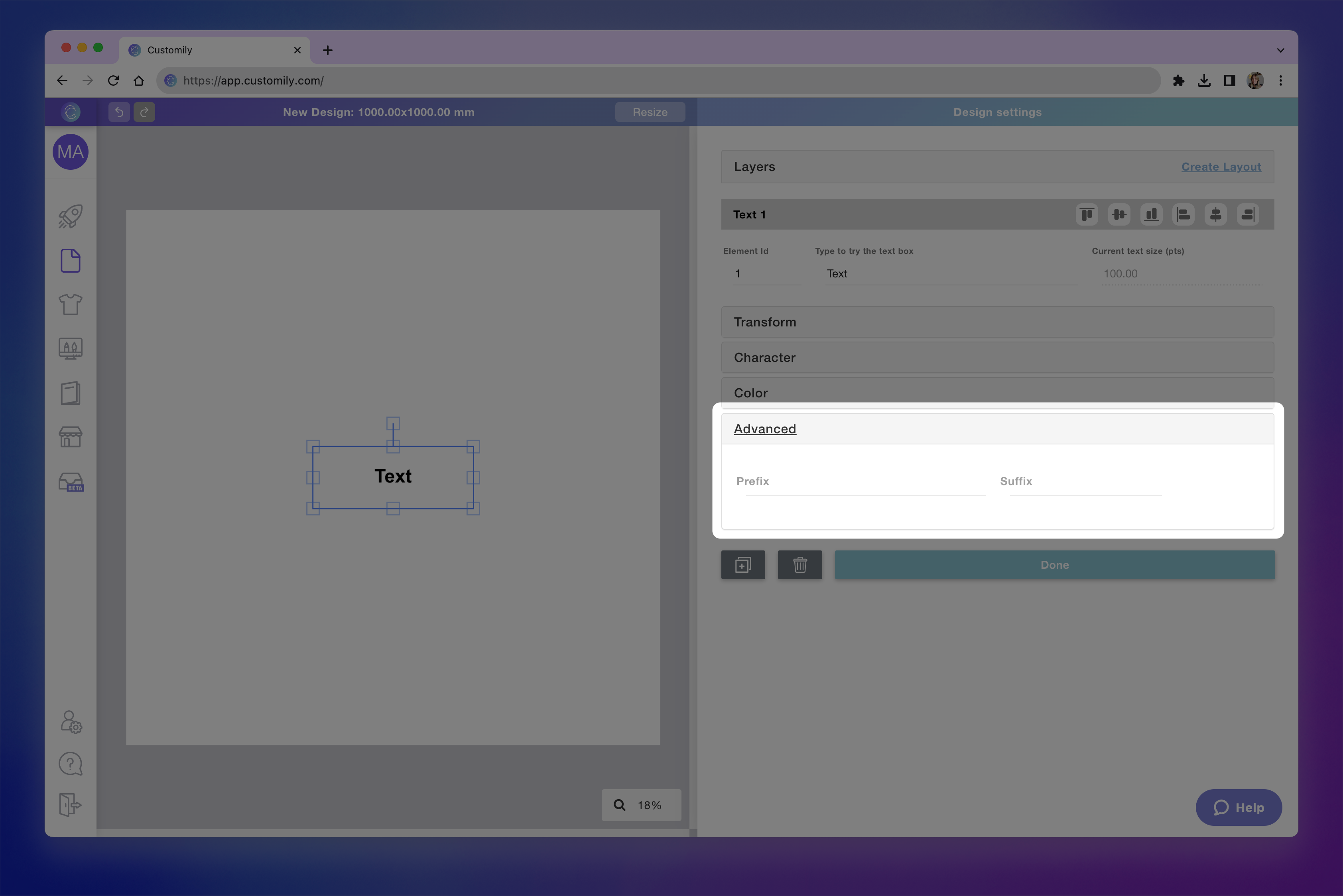 Formatting an element – Customily