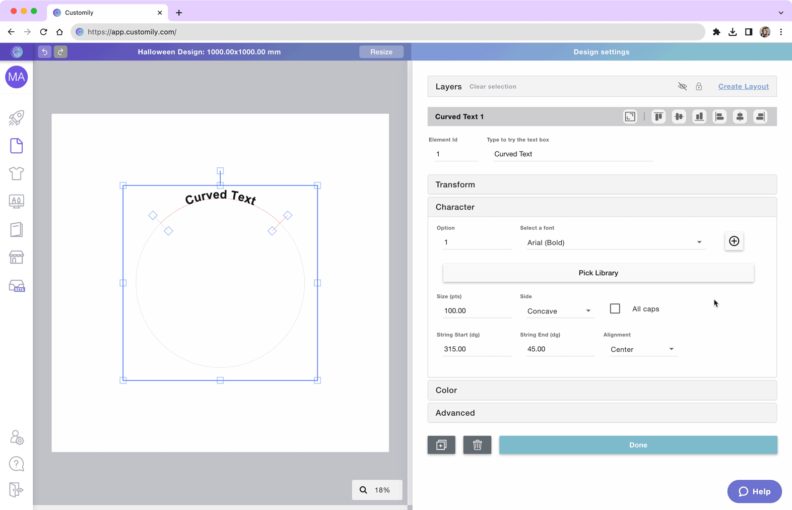 Curved Text – Customily