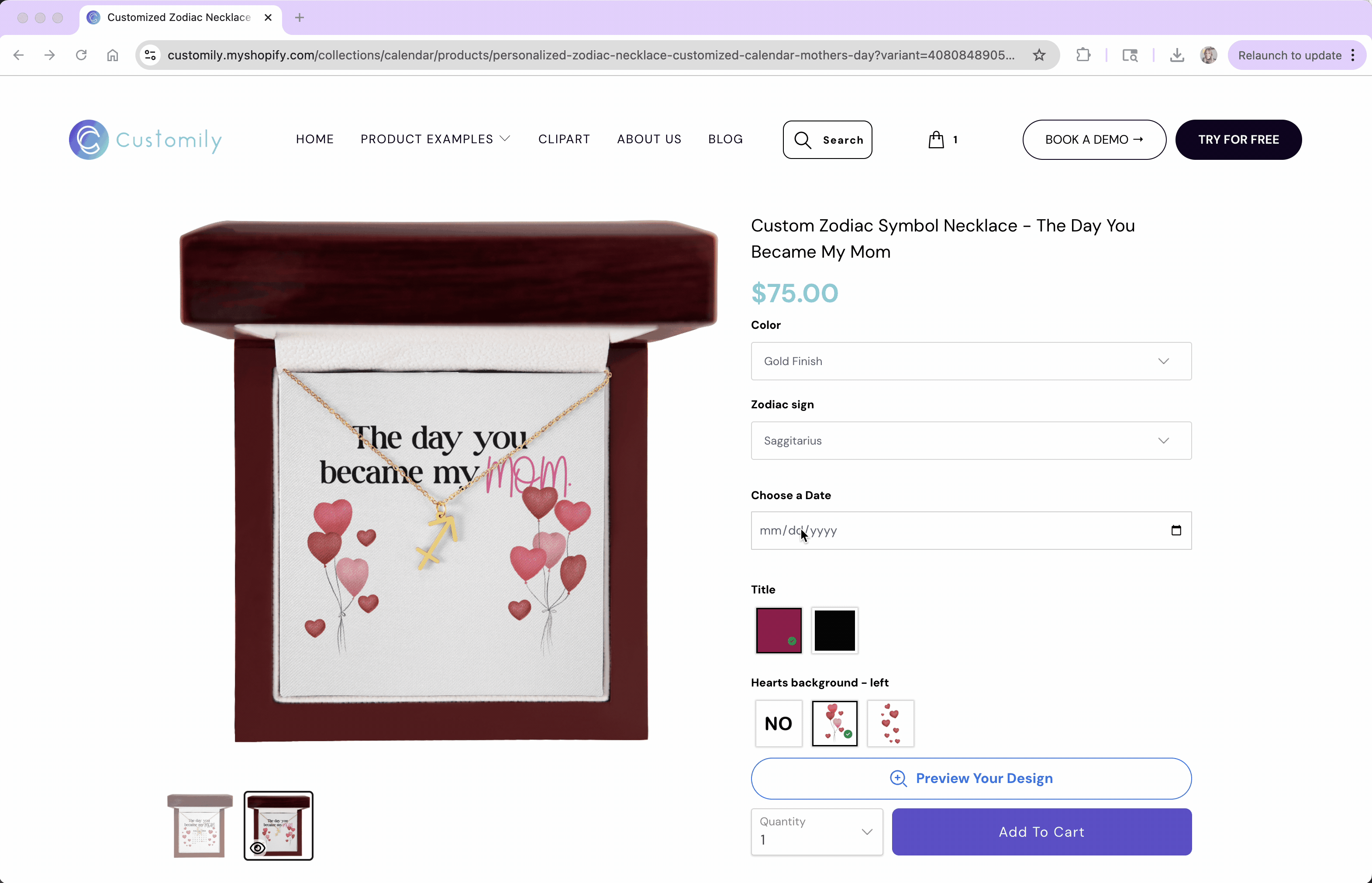 Date Picker – Customily